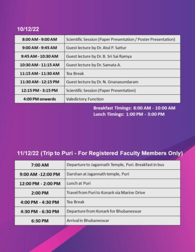 Schedule of Scientific Events – IAOMR